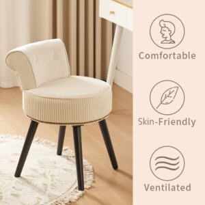 YYW HOME Vanity Stool with Back - Vanity Chair with Back Small Chair for Vanity Makeup Vanity Chair Velvet Vanity Stool Chair Tufted Accent Chairs Makeup Chair for Vanity for Women Girls and Kids