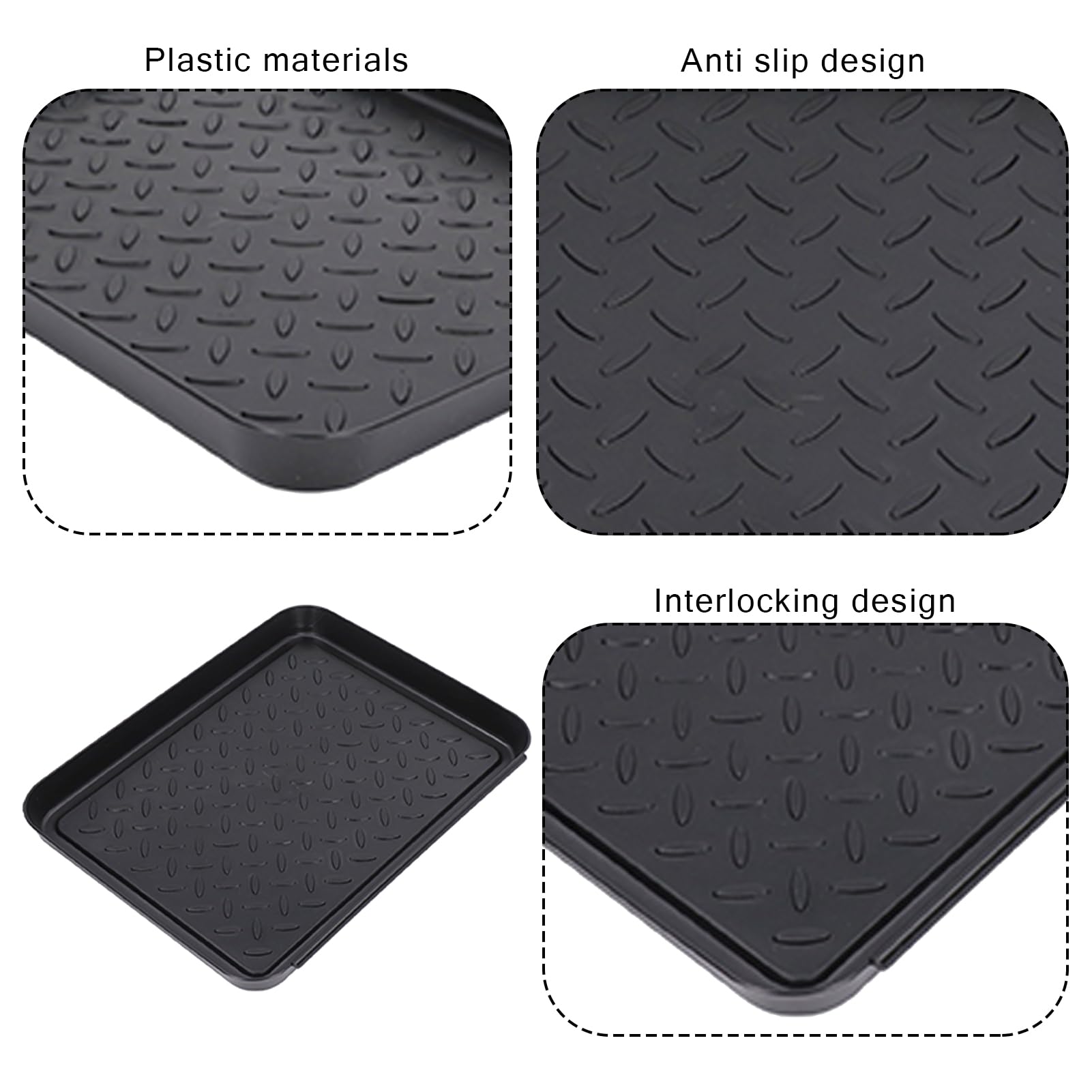 lvifloae Small Boot Tray Entryway Indoor Shoe Mat Tray Wet Rubber Boot Tray For Floor Protection Home Office Hotel Outdoor Or Indoor 13.78 x 10.83 x 1.18in