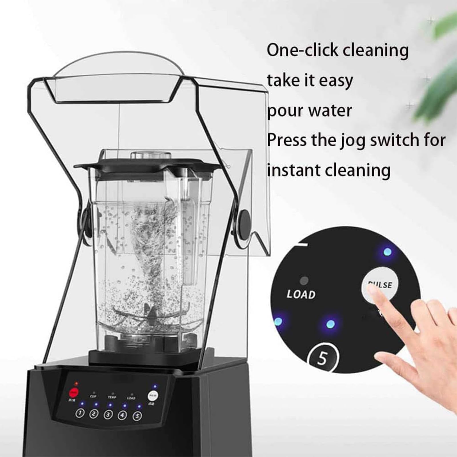 Commercial Blender Smoothie Maker,2L Electric Stand Mixer Blade Ice Crusher with Sound Enclosure,5 Presets,Silent Broken Wall Cooking Machine,For Smoothie, Fruits