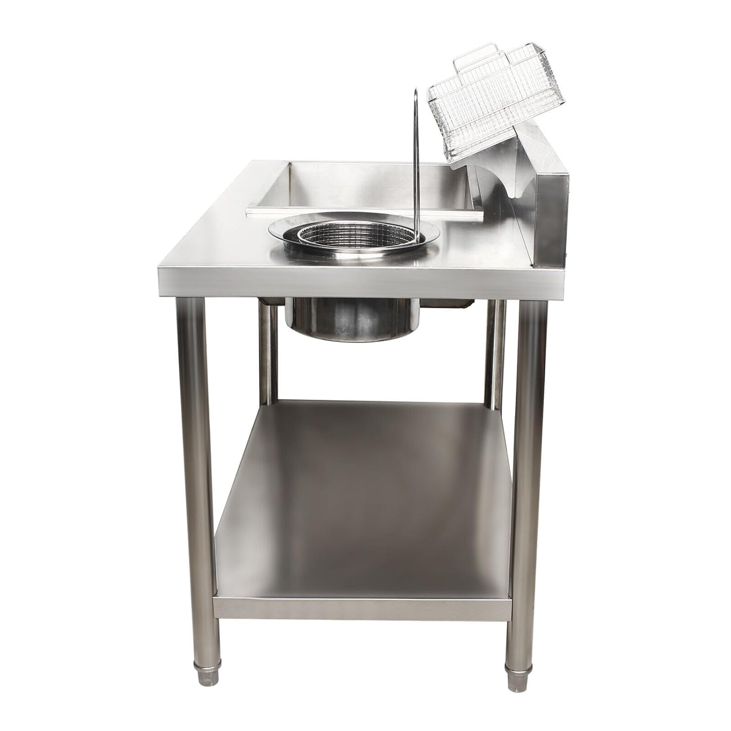 Fried Chicken Breading Table, Commercial Food Prep Breader Station Stainless Steel Fried Food Prep Breading Station with Stainless Steel Containers and Baskets Perfect for Kitchen Restaurant Business