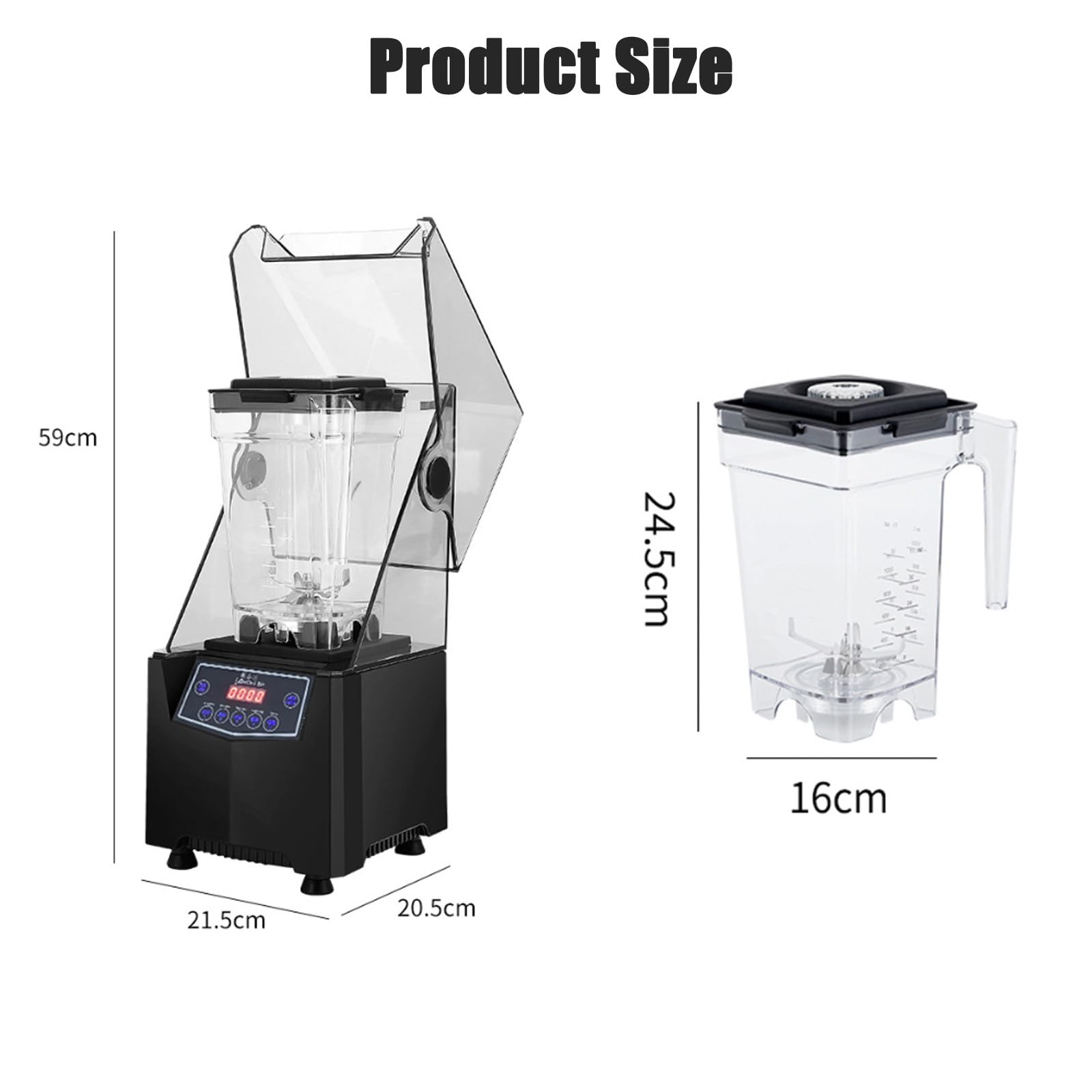 Commercial Blender Smoothie Maker,2L Electric Stand Mixer Blade Ice Crusher with Sound Enclosure,5 Presets,Silent Broken Wall Cooking Machine,For Smoothie, Fruits