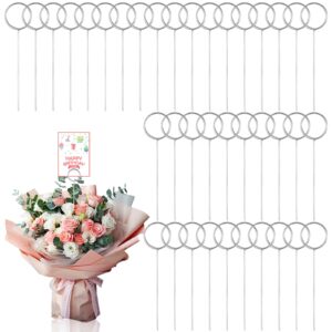 100 Pcs Floral Card Holder Table Number Card Holders, Circle Swirl Round Place Card Holder, Pin Wire Card Holder Picture Holder Centerpieces Cake Photo Memo Note Holders for DIY Party Decoration