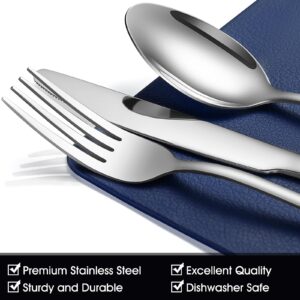 Silverware Set for 6 Premium Stainless Steel Cutlery Set Mirror Polished Flatware Set 30 Piece Knife Forks and Spoons Silverware Set Food-Grade Tableware Utensils Set for Restaurant Dishwasher Safe