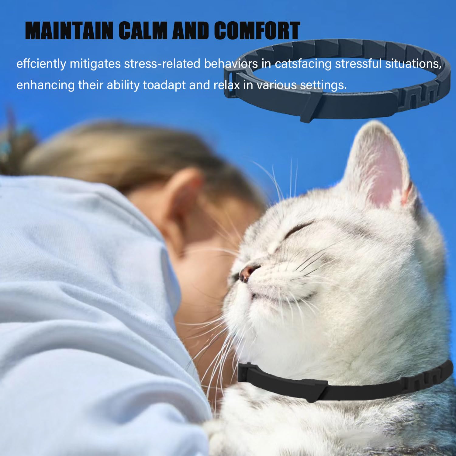 Calming Collar for Cats,Pheromone Collar for Cats, Cat Anxiety Relief for 60 Days,Adjustable, Water-Resistant & Breakaway Calming Collar Make Cat Relaxed 4 Pack