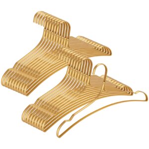 20-pack aluminum hangers, 15-inch gold shirt hangers, lightweight and sturdy metal standard hangers, suit hangers, dress hangers, wedding dress hangers.