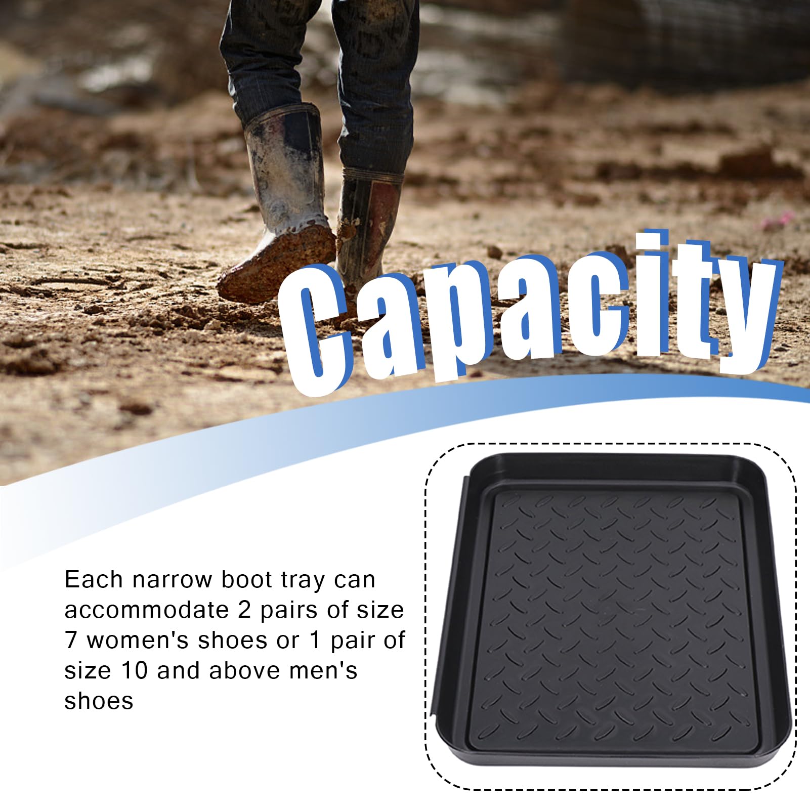 lvifloae Small Boot Tray Entryway Indoor Shoe Mat Tray Wet Rubber Boot Tray For Floor Protection Home Office Hotel Outdoor Or Indoor 13.78 x 10.83 x 1.18in