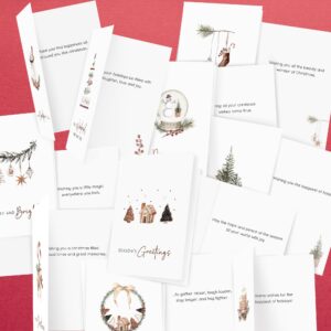 AUDREE Christmas Cards With Envelopes & Matching Stickers (20 Pack 4"x6") - Assortment Boxed Holiday Cards - Thoughtful Gift Idea for Friends and Family - Perfect for Happy Holidays Cards, Xmas Cards (Boho Christmas Cards)