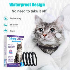 Calming Collar for Cats,Pheromone Collar for Cats, Cat Anxiety Relief for 60 Days,Adjustable, Water-Resistant & Breakaway Calming Collar Make Cat Relaxed 4 Pack