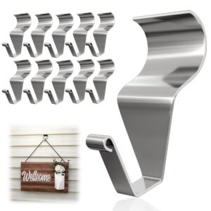 goabroa vinyl siding hooks, 10 pack heavy duty siding hooks for hanging outdoor, no-hole needed stainless steel siding clips for hanging lights decor