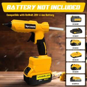 Cordless 100W Hot Glue Gun for Dewalt 20V Battery, Handheld Wireless Power Heavy Duty Hot Glue Gun Full Size Kit with 20pcs Hot Glue Sticks for Home Repair, Arts & Crafts(Battery NOT Include)