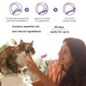 Calming Collar for Cats,Pheromone Collar for Cats, Cat Anxiety Relief for 60 Days,Adjustable, Water-Resistant & Breakaway Calming Collar Make Cat Relaxed 4 Pack