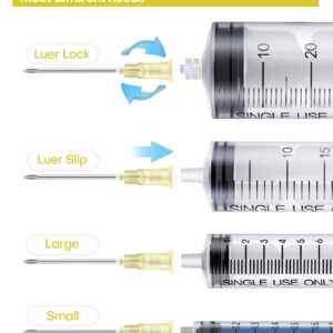 20G 5/8 Inch Luer Lock Disposable Needle with Cap for Lab Supplies, 100 Pack 16mm Industrial Injection Accessories