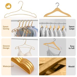 20-Pack Aluminum Hangers, 15-inch Gold Shirt Hangers, Lightweight and Sturdy Metal Standard Hangers, Suit Hangers, Dress Hangers, Wedding Dress Hangers.