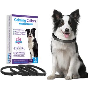 calming collar for dogs 4 packs dog pheromone calm collars for dogs 60 days dog relief anxiety stress 25 inches dog calming adjustable for all small medium and large dog