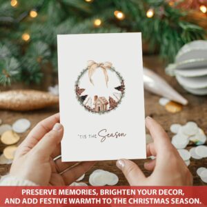 AUDREE Christmas Cards With Envelopes & Matching Stickers (20 Pack 4"x6") - Assortment Boxed Holiday Cards - Thoughtful Gift Idea for Friends and Family - Perfect for Happy Holidays Cards, Xmas Cards (Boho Christmas Cards)