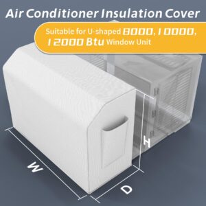 Flamorrow U-Shaped Window Air Conditioner Indoor Cover with Storage Bag, Indoor Full Cover for U-Shaped Window AC Unit, Windproof Design Protective Indoor Cover for Indoor AC Unit, Block Draft & Dust