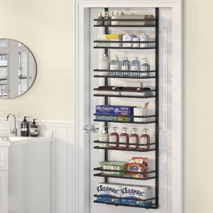 ruilalife over-the-door-organizer storage, adjustabl back of door organization for bedroom closet bathroom, wall mount spice rack, behind the door hanging shelves (white)