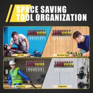 ValuXpro Screwdriver Organizer Wall Mount, Screwdriver Holder Storage Rack Tool for Workshop, Shed, Garage, Home, Stores up to 32 Screwdrivers or Small Tools