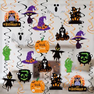 yoqipati 50pcs halloween ceiling decorations hanging swirls foil streamers ghost pumpkin witches foil ceiling streamers for halloween party decorations