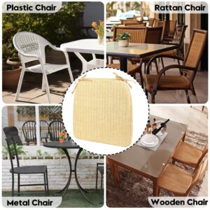 Outdoor Chair Cushions, 17x15.5 Inch Indoor Chair Pads with Ties Waterproof U-Shape Seat Pads Round Corner Memory Foam Seat Cushions for Garden Patio Furniture Chair Home Office Set of 2