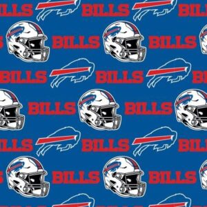 buffalo bills cotton fabric - nfl team logo cotton fabric by the yard, fat quarter, half yard, 1 yard, 2 yard cuts