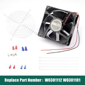 YUXIVCNE W0301112 W0301101 Refrigerator Evaporator Fan Motor and Mesh Cover Replacement for ATOSA Undercounter Rridge Model MGF8401 MGF8401GR MGF8402 MGF8403 MGF8404 MGF8405 MGF8405GR MGF8406 MGF8415