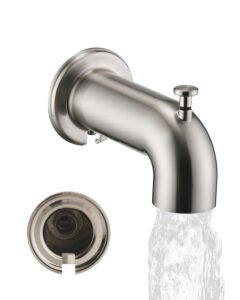 localand extra long tub spout with diverter, fits for 1/2" ips threads,brushed nickel