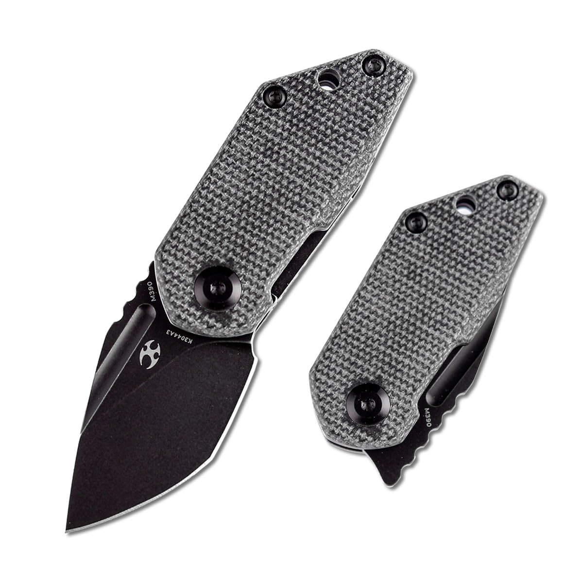 KANSEPT RIO Mini Pocket Folding Knives EDC Camping Folding Knife 1.56'' Black Stonewashed M390 Blade Pocket EDC Knife with Black Micarta Handle Everyday Carry K3044A3