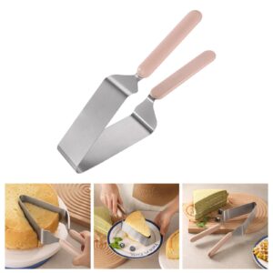 amaping cake knife slicer cutter server stainless steel serving knife cake cutter tongs baking cake slice device metal pie knife cake lifter tools desserts pastry bread pizza devider slicer