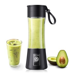 portable blender personal size blender - blender for smoothies and shakes, mini blender with six blades in 3d, small blender 380ml travel cup, freshly squeezed for picnic/sprots/office