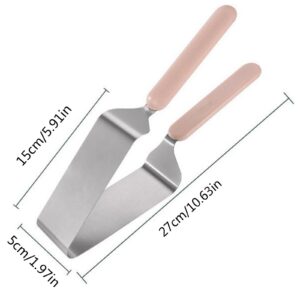 Amaping Cake Knife Slicer Cutter Server Stainless Steel Serving Knife Cake Cutter Tongs Baking Cake Slice Device Metal Pie Knife Cake Lifter Tools Desserts Pastry Bread Pizza Devider Slicer