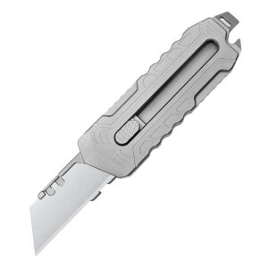 tgzuo titanium retractable pocket knife 6 inch utility knife with 10pcs carbon steel blades