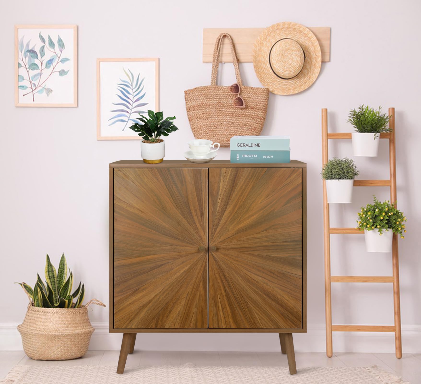 ZYBT Accent Sideboard Buffet Cabinet, Storage Cabinet with Crafted Door, Modern Dresser Cupboard, Mid Century Farmhouse Console Table Wood Bar Cabinet for Kitchen, Hallway, Living Room, Dining Room