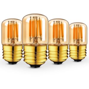 grensk 25 watt light bulbs e26 low watt light bulbs 3w,dimmable amber tube small night light edsion bulbs,warm white 2200k, flicker-free,110v,glass,4pcs