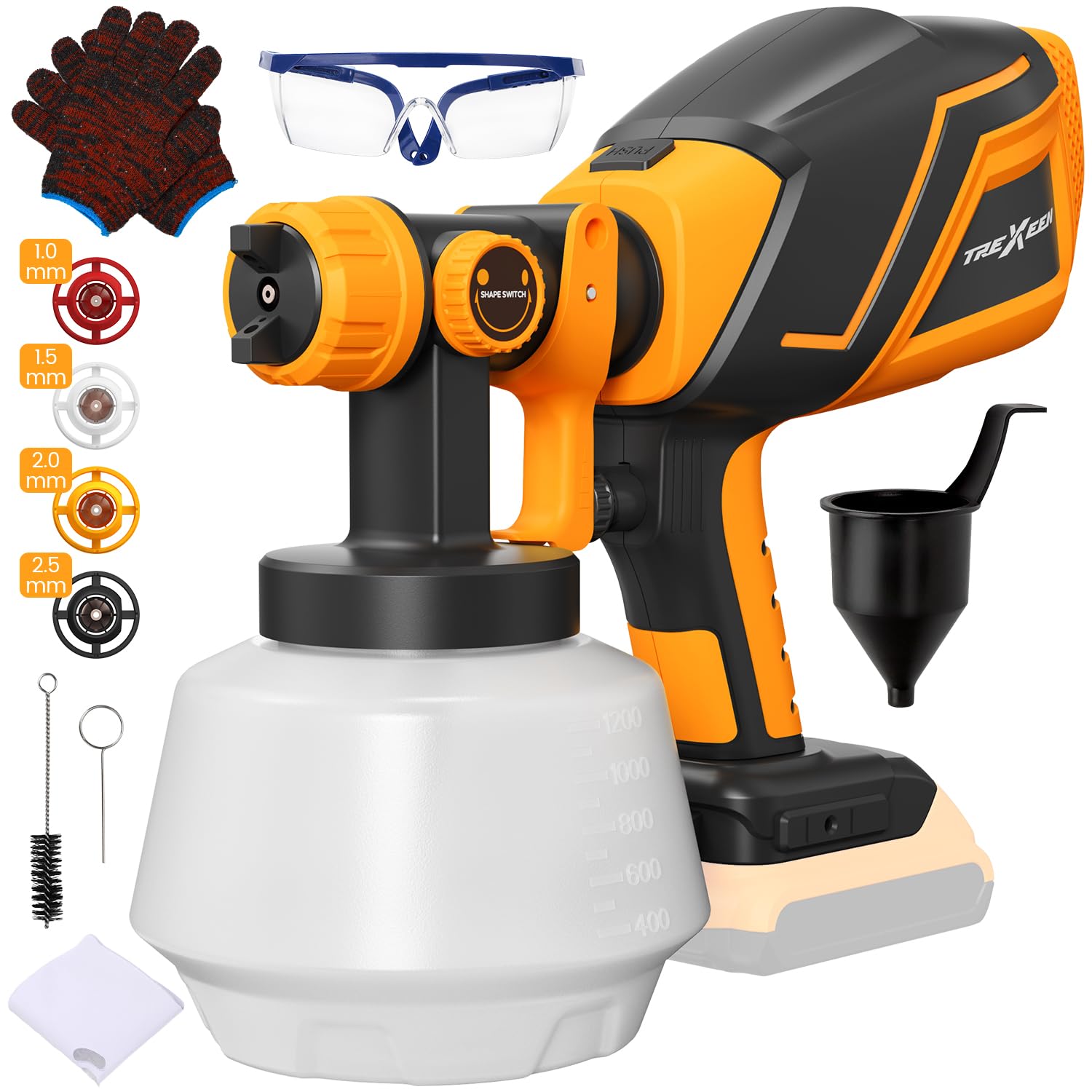 Cordless Paint Sprayer for DeWalt 20V MAX Battery, Electric Paint Sprayer with 1200ML,Easy to Clean,Adjustable Spray Modesfor Home Renovation and Car Painting(Battery Not Included)