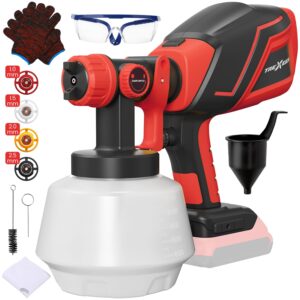 cordless paint sprayer for milwaukee m18 18v batteries,electric paint sprayer with 1200ml,easy to clean,adjustable spray modesfor home renovation and car painting(battery not included)