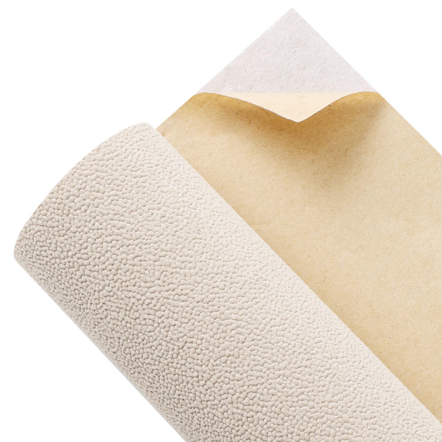 Adhesive Sheets Self Adhesive Felt Fabric DIY Velvet Fabric Flocked Felt Sheets for Art & Crafts, Jewelry Box Felt Liner 14.2" x 98" (Light Beige)