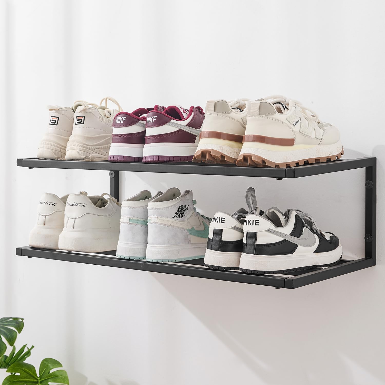 CULTURE LABELS Floating Shoe Rack - Modern 2-Tier Shoe Hanger Ideal for Entryway, Hallway, and Bedroom - Floating Shoe Display, Fits Various Shoe Sizes