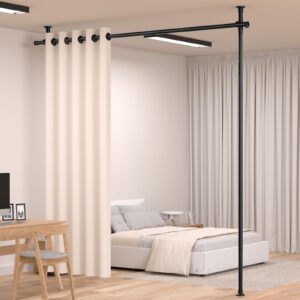 getsrichfc room divider, no drilling curtain rod, adjustable heavy duty metal tension partition room dividers, wall divider for room separation