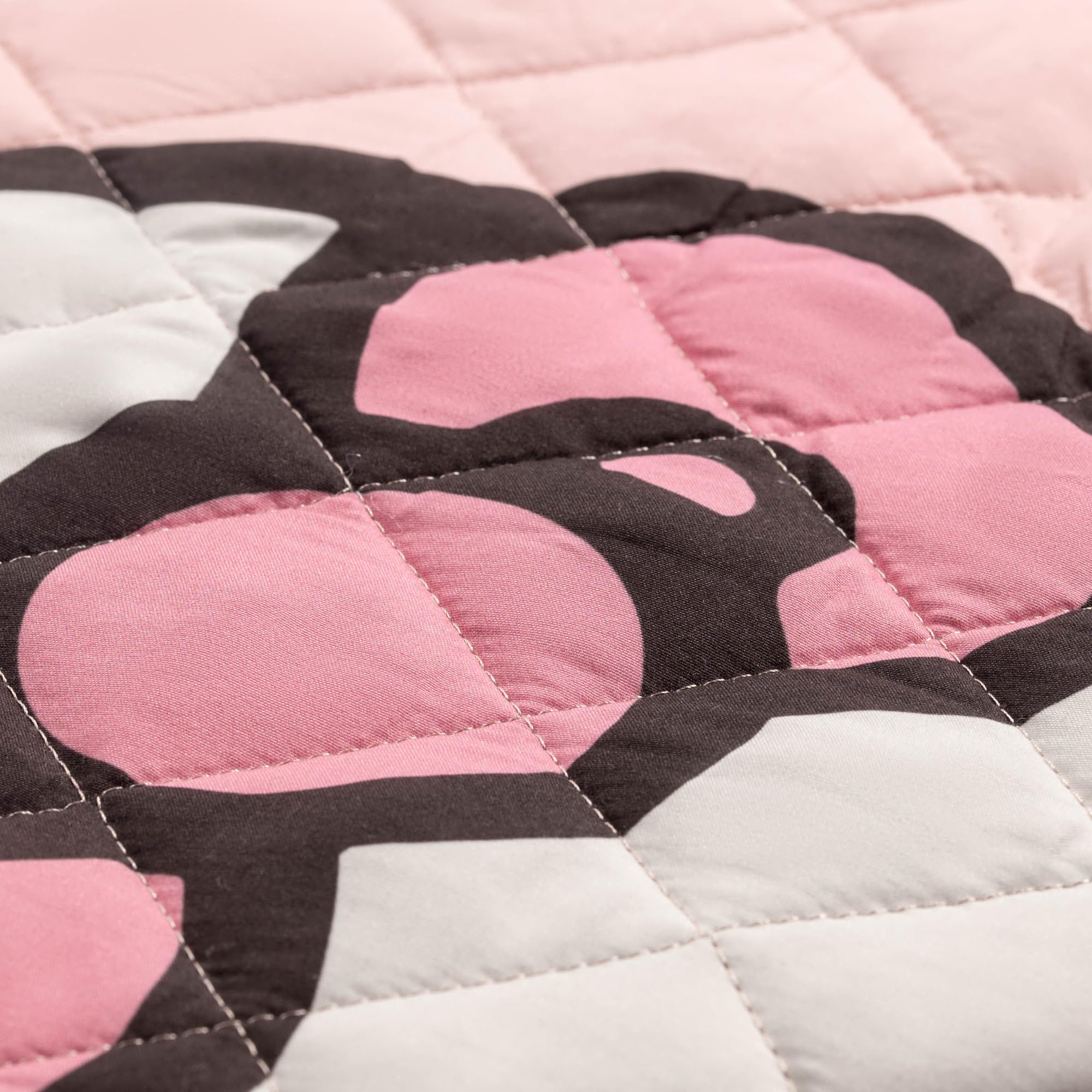 Jay Franco Hello Kitty Pink Stripes & Hearts Twin Size Quilt & Sham Set - Super Soft Lightweight Bedspread Set