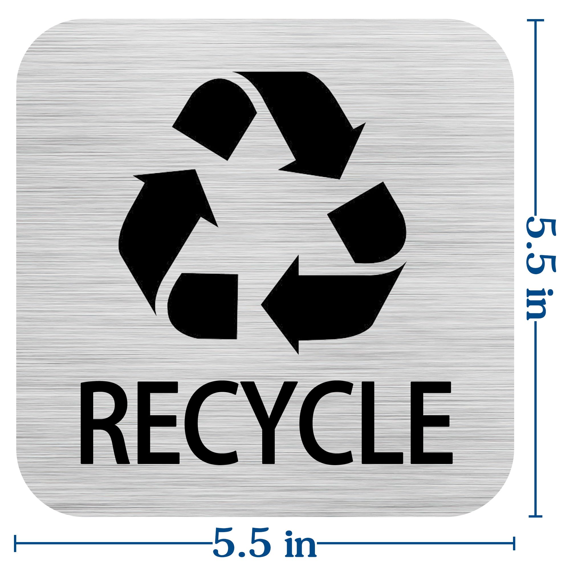 Recycle and Trash Magnets Sticker for Recycling Bins and Kitchen Trash Cans, 2 Magnetic Sticker Adhesives for Trash Cans, Garbage Containers, Outdoor Waste Bin