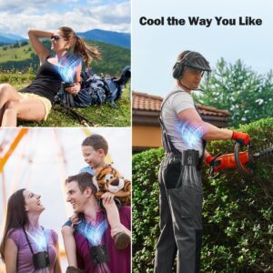 AMACOOL Portable Waist Fan, 11000RPM Strong Airflow with 5 Speeds, 20Hrs Cooling, Personal Waist Clip Fan, Hands-Free Shirt Fan Wearable Belt Fan for Outdoor Jobsite Camping Hiking Travel