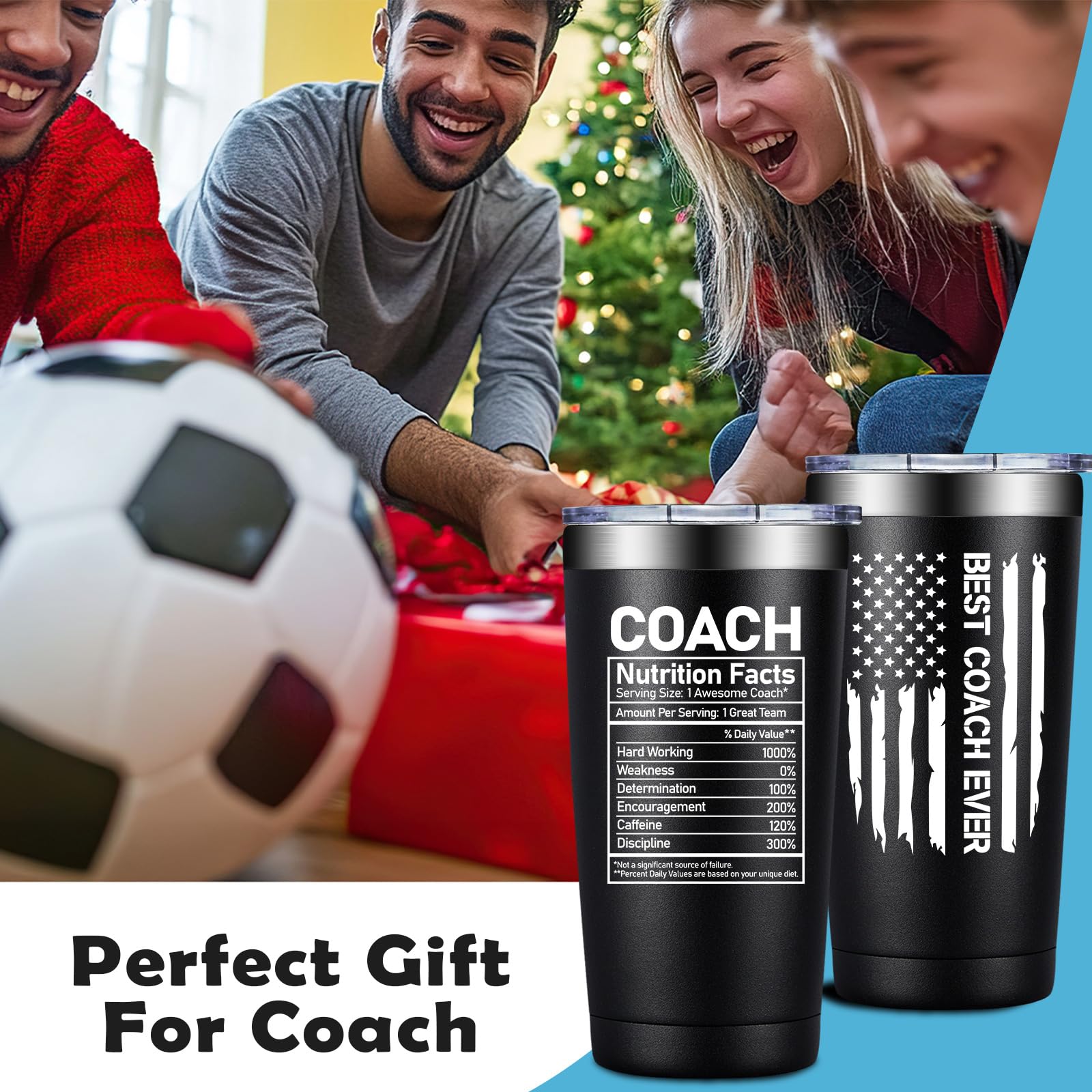 Grifarny Coach Gifts for Men, Women - Best Coach Ever Gifts - Coach Appreciation Gifts - Basketball, Soccer, Football, Baseball, Gymnastics, Dance, Swim, Cheer Coach Gift - Coach Tumbler Cup 20oz