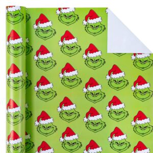 WRAPAHOLIC Funny Christmas Wrapping Paper Roll - Mini Roll - 17 Inch x 33 Feet - Green Christmas Design, Perfect for Winter Holiday, Birthday, Party