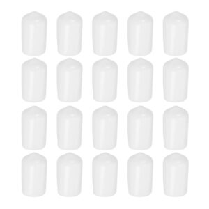 uxcell 50pcs rubber end caps, 10mm/0.39" id rubber end caps, pvc caps rubber screw for bolts screw caps thread protectors tube screw bolt, white