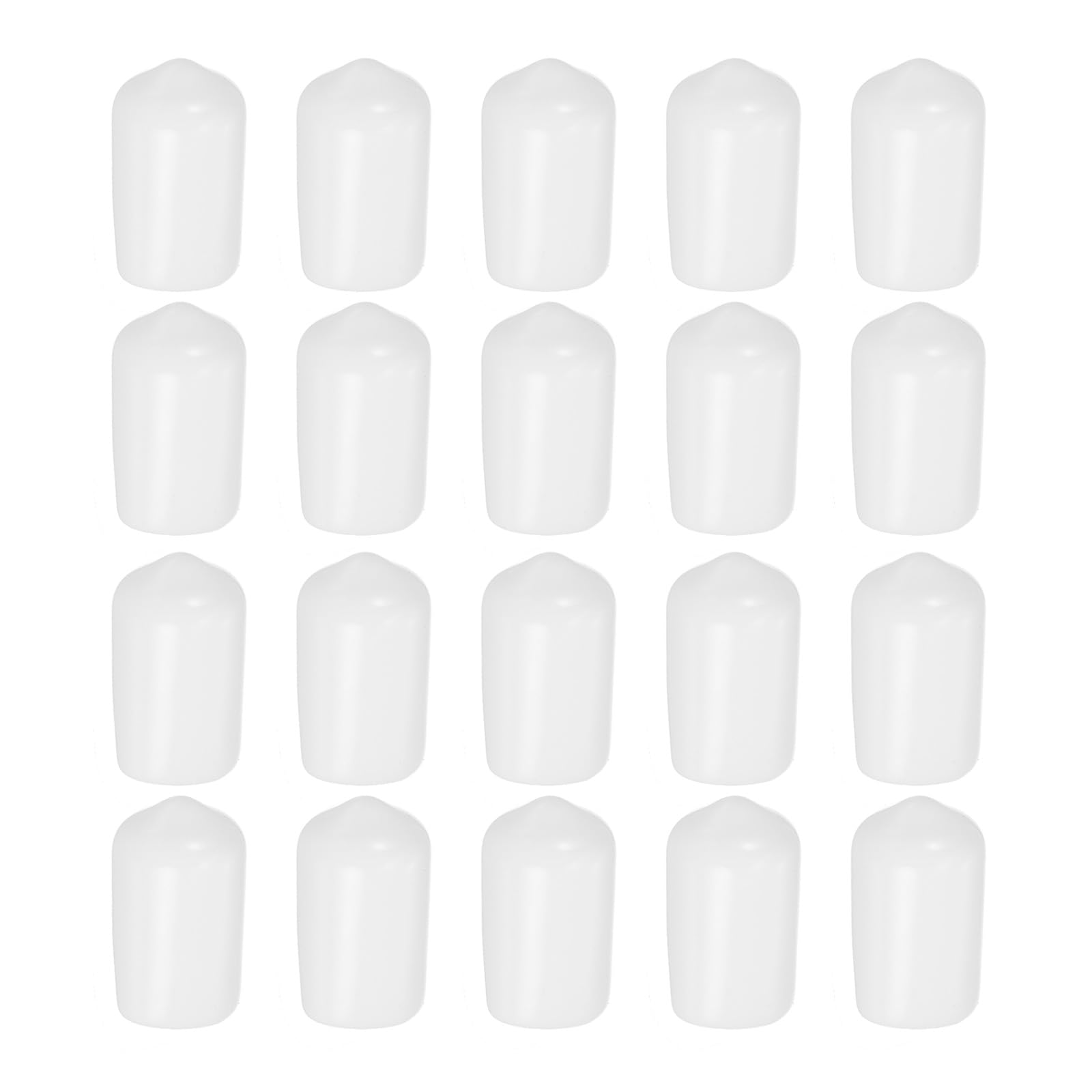 uxcell 50Pcs Rubber End Caps, 10mm/0.39" ID Rubber End Caps, PVC Caps Rubber Screw for Bolts Screw Caps Thread Protectors Tube Screw Bolt, White