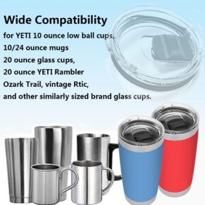 2 Pack Tumbler Lids for Yeti 20 oz Magnetic Replacement Covers, for 20 oz Tumbler, 10/24 oz Mug, 10 oz Lowball, 16 oz Pints, for Rambler/Ozark Trail/Old Style Rtic