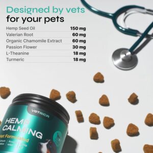 Сalming Сhews for Dogs Anxiety Relief - Anxiety Relief for Dogs - Hemp Calming Chews for Dogs - Dog Calming Treats for Storms, Separation, Fireworks, Vet Visits, Travel, Grooming - Dog Anxiety Chews