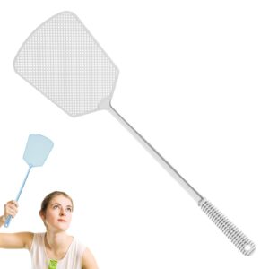 generic telescopic fly swatters - heavy duty flyswatter | long handle swatter with hanging hole | manual extendable fly swatters | wide mesh fly for home garden classroom restaurant, flat shape