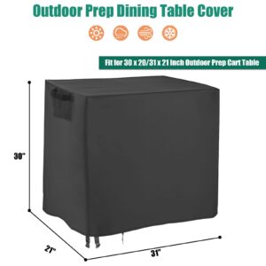 Jungda Outdoor Prep Table Cover,31 inch Waterproof Patio Serve Prep Storage Cart Cover,Outdoor Rectangle Furniture Cover - 31 X 21 X 30 Inch